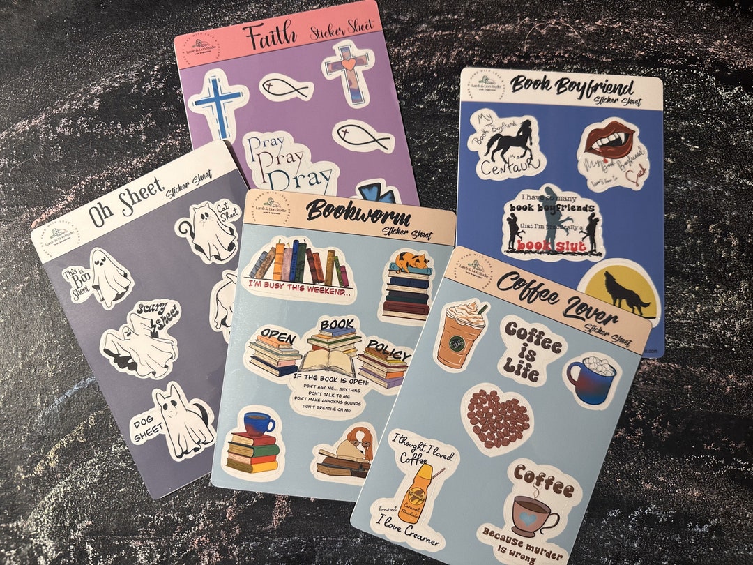 Sticker Sheets Hand Drawn Stickers Bookish Gift Funny - Etsy