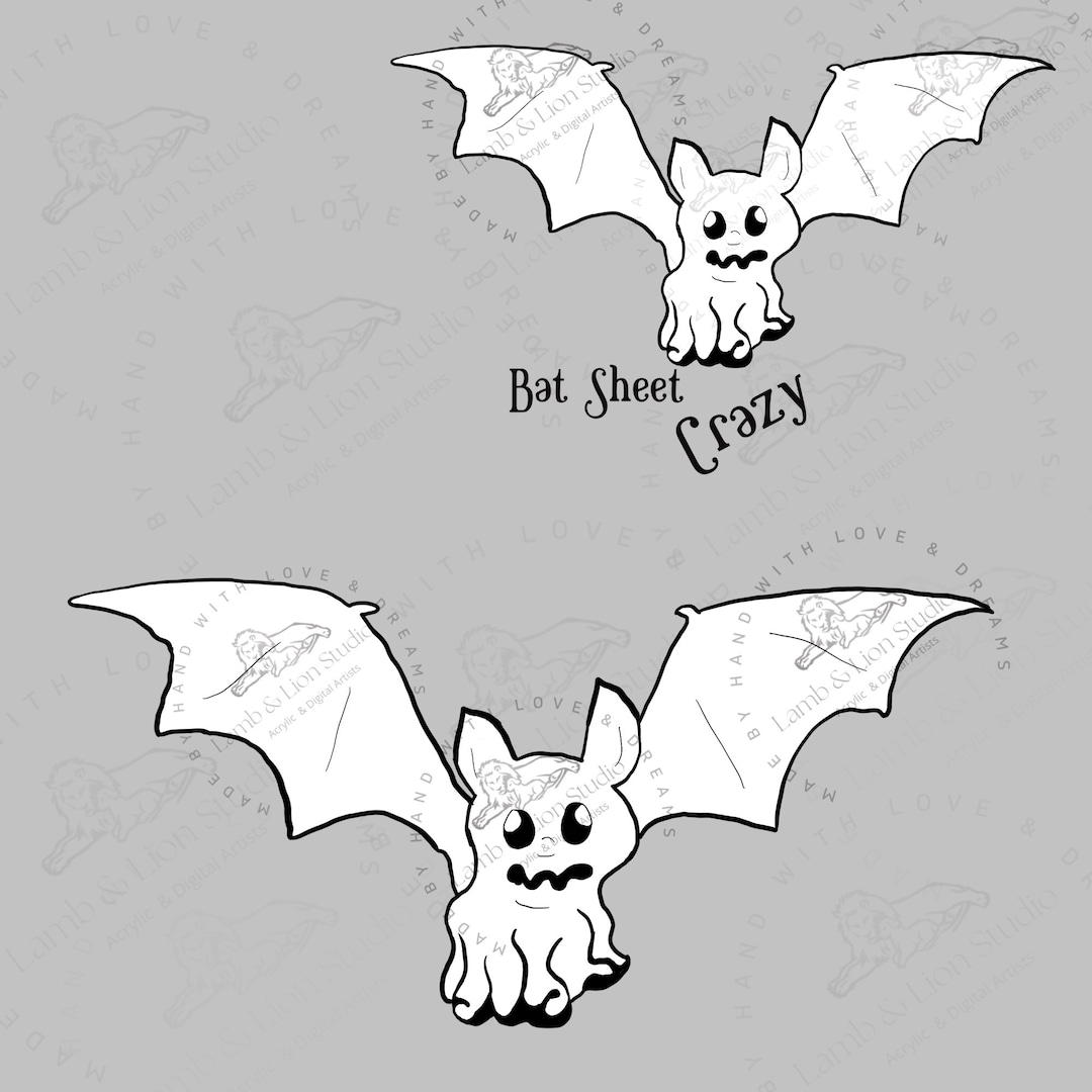 Bat Sheet Crazy PNG Sublimation Design | Hand Drawn Sublimation PNG ...