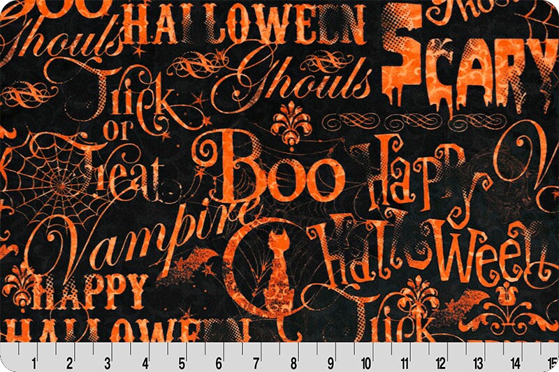 Spooky Script Digital Cuddle® Black From Shannon Fabric 2.5mm Pile - Etsy
