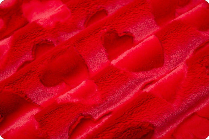 Luxe Cuddle® Scarlet Hearts by Shannon Fabrics 10mm Pile - Etsy