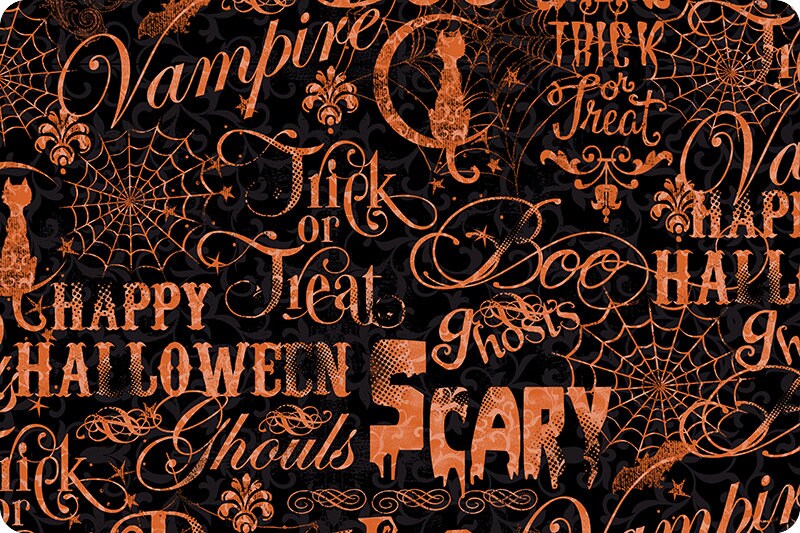 Spooky Script Digital Cuddle® Black From Shannon Fabric 2.5mm Pile - Etsy
