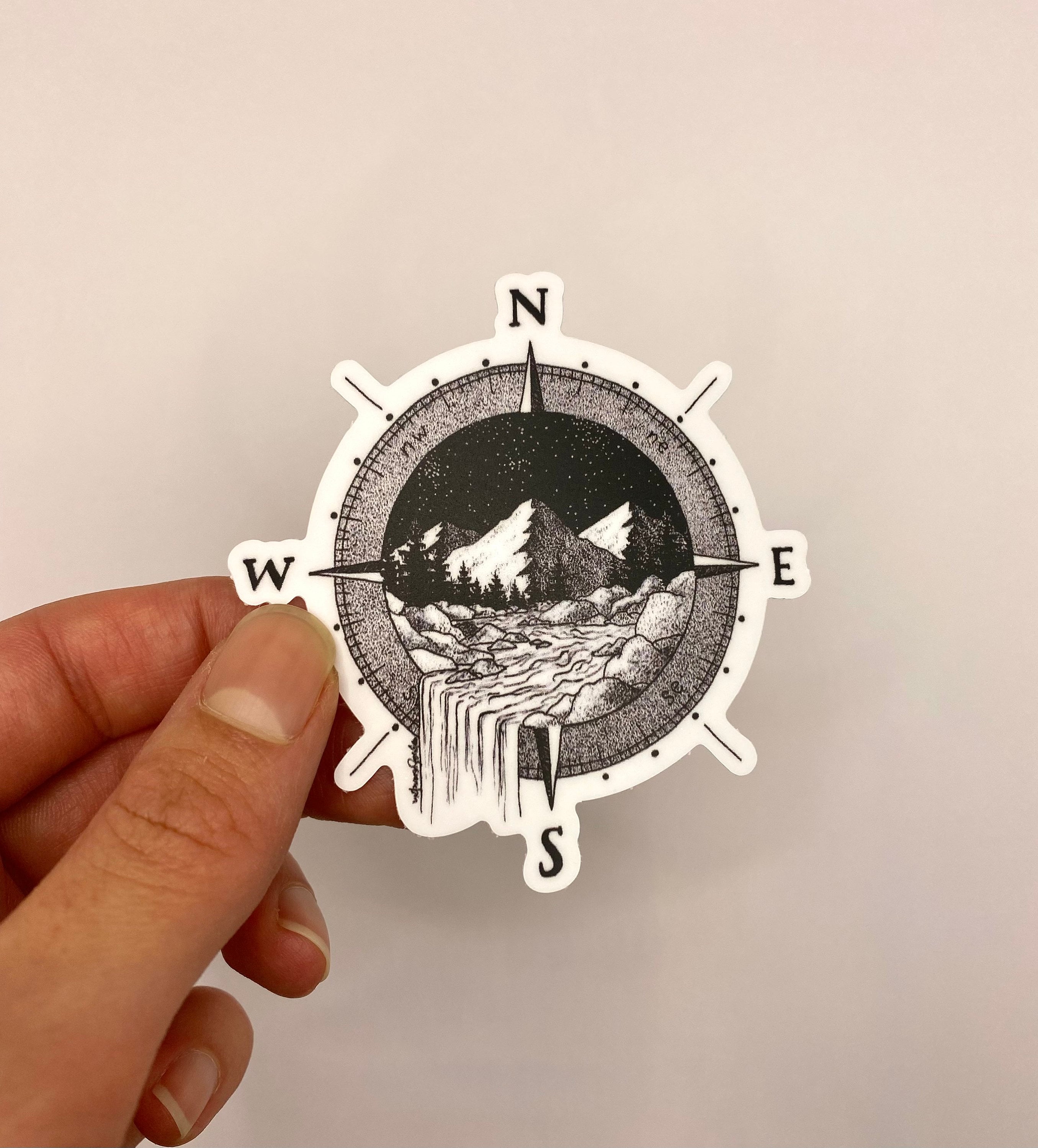 Compass Sticker, Compass Die Cut Vinyl Sticker, Laptop, Tumbler, Bumper ...