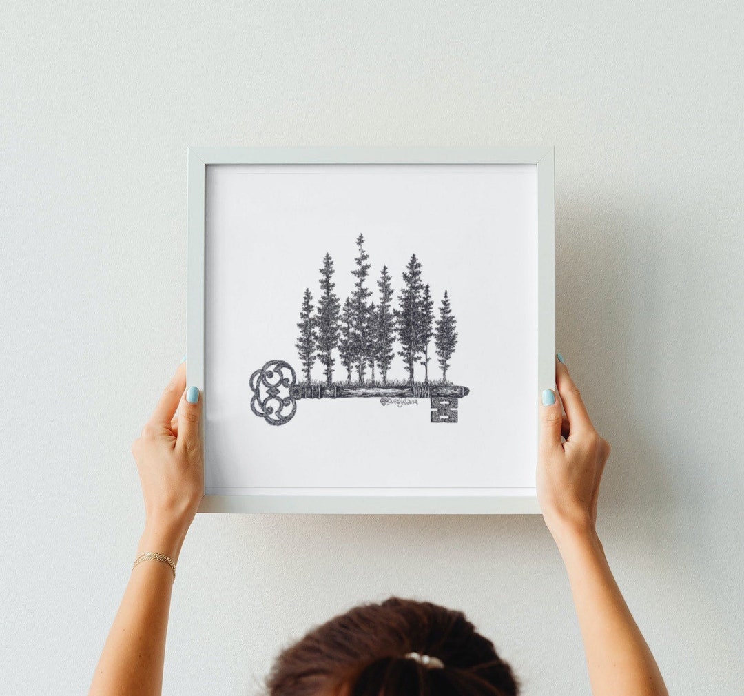 Key Art Print, Key Wall Art, Nature Art, Modern Wall Art, Minimalist ...