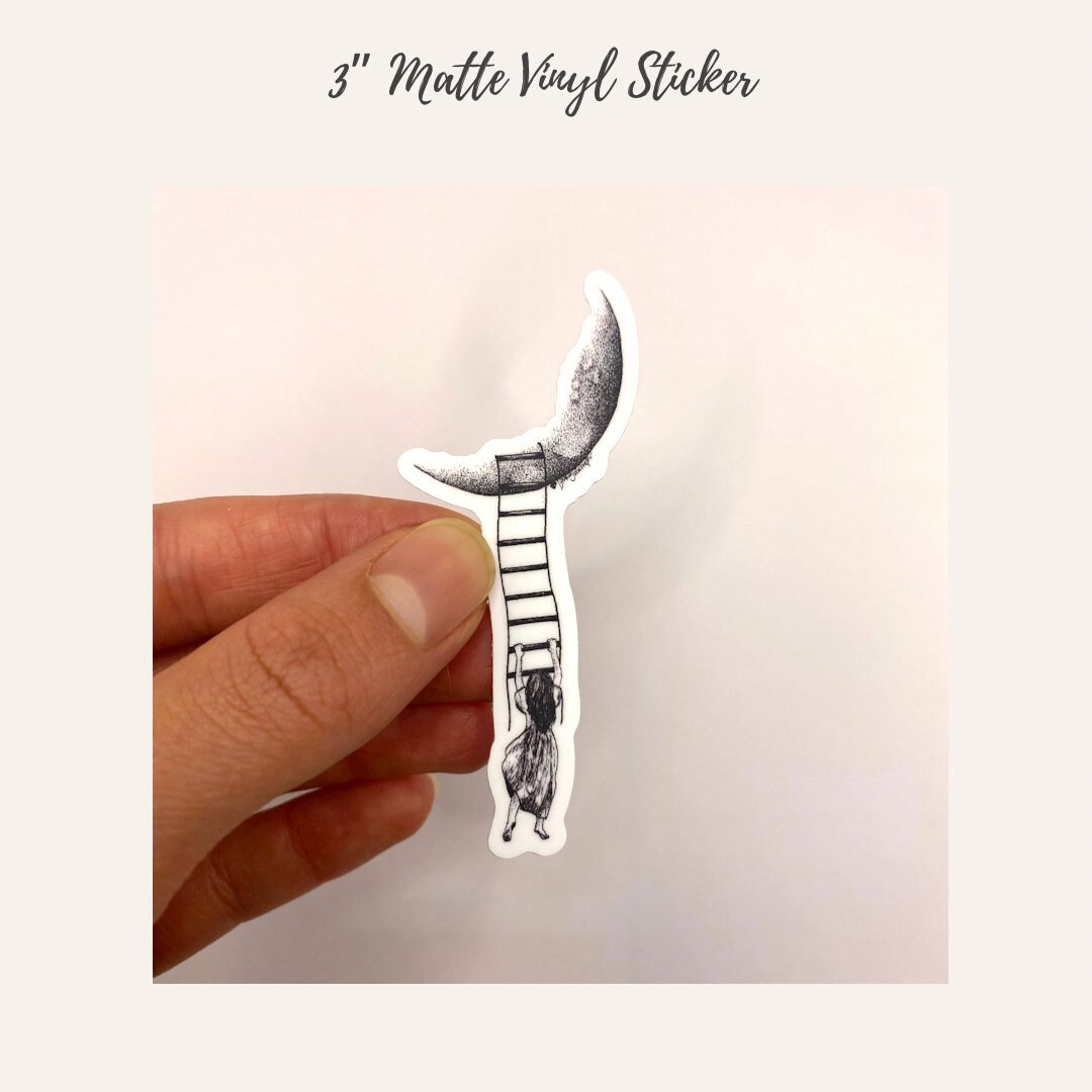 Chasing Dreams Sticker, Moon Die Cut Vinyl Sticker, Laptop, Tumbler ...