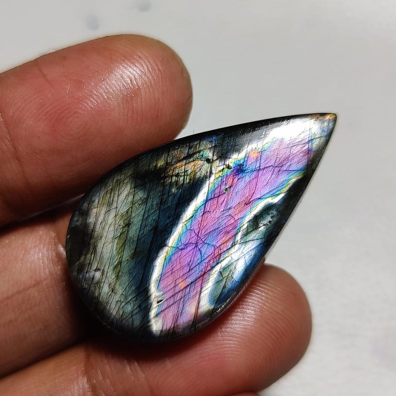 Cabujón de labradorita: piedra preciosa multicapa para joyería. Tamaño ...