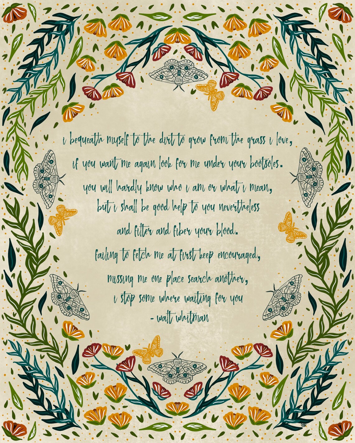 Walt Whitman Print Set - Etsy