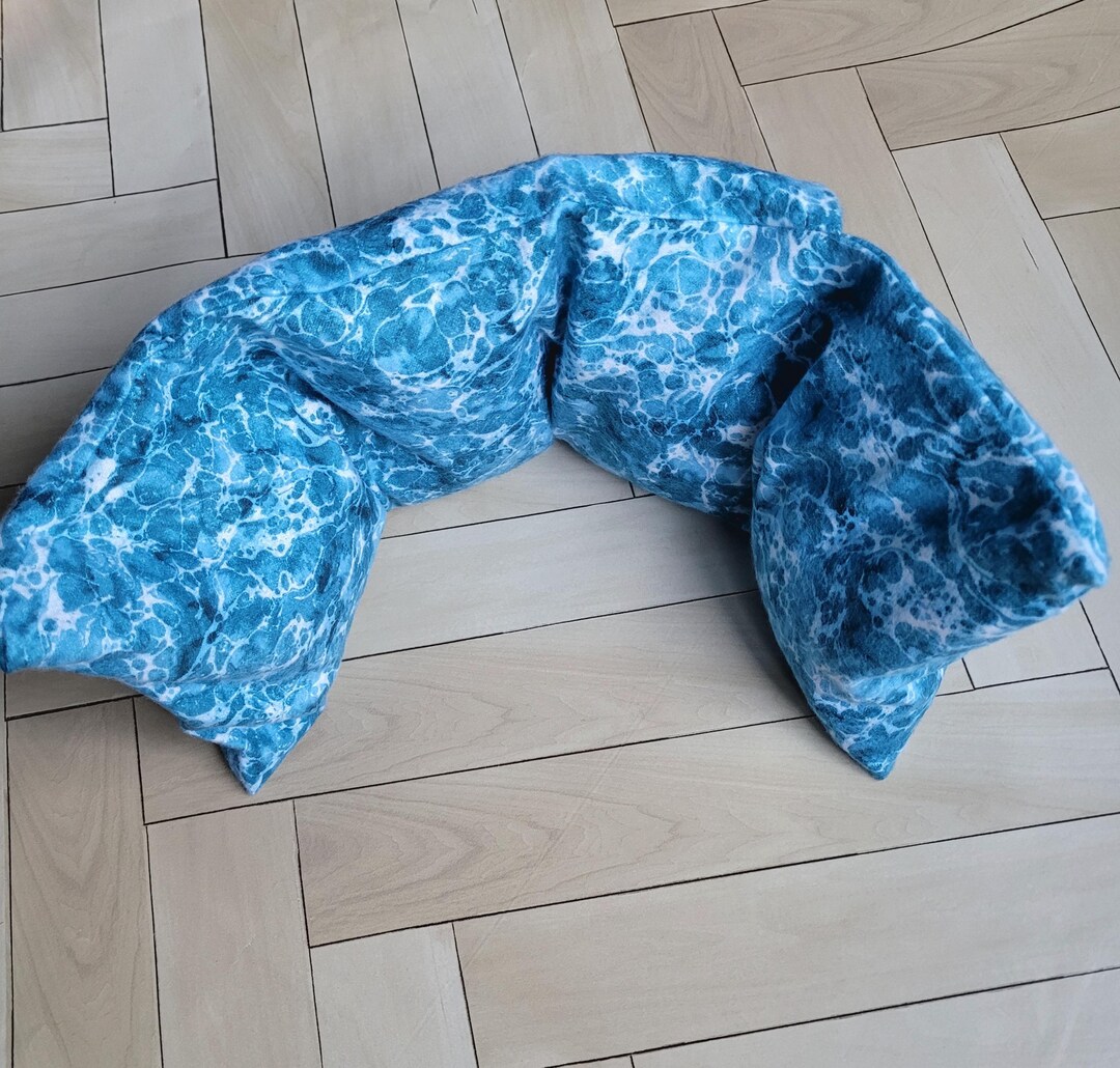 Corn Bag Heat Pack Neck Lap Back Wrap Blue Water Color Removable Cover ...