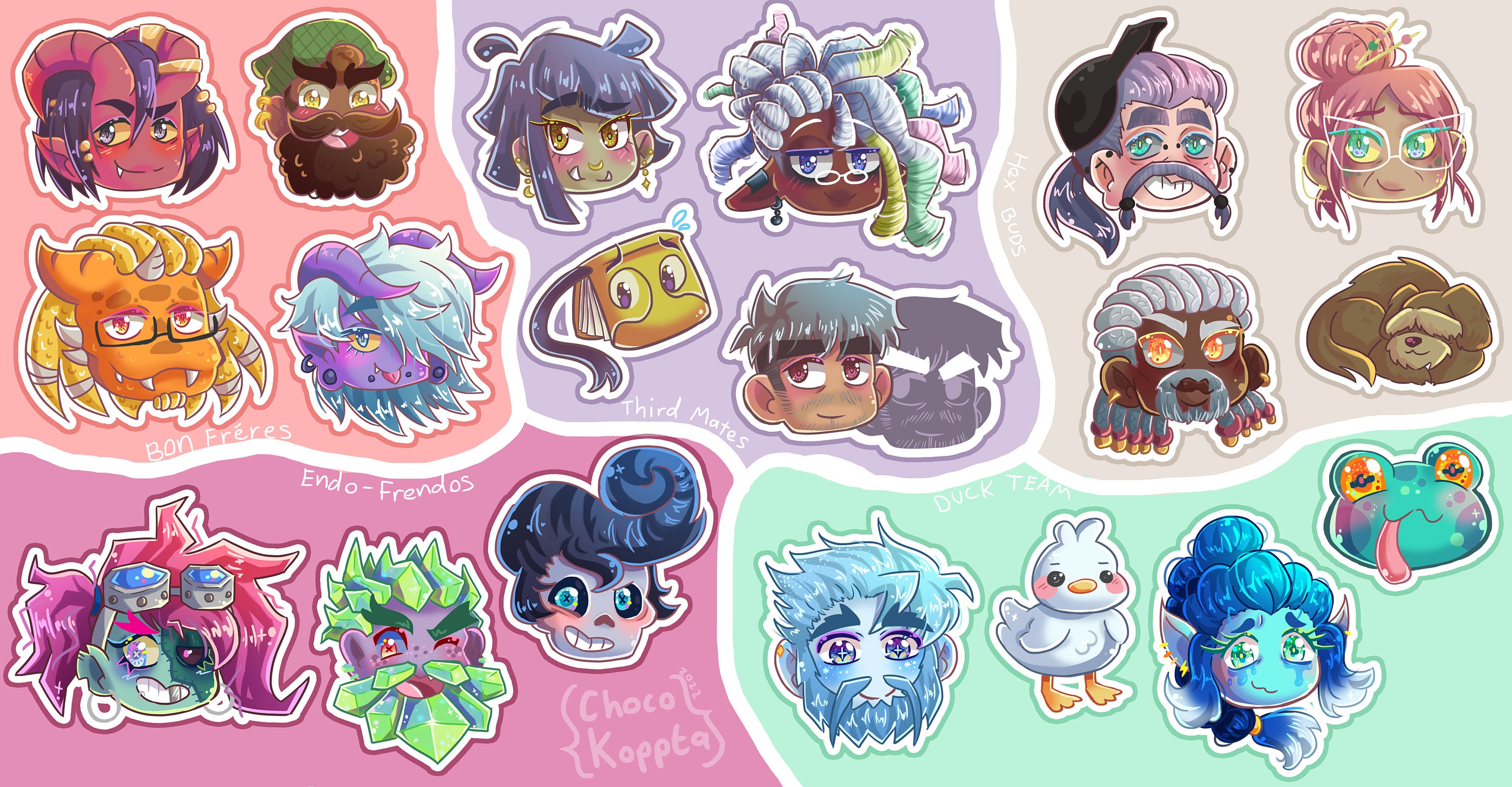 Naddpod Player Character Stickers - Etsy