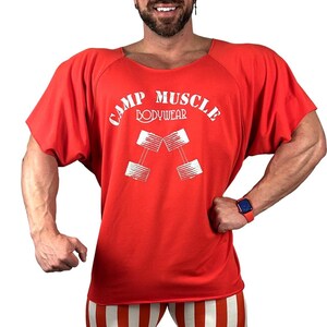 Men's Red Rag Top Bodybuilding Pump Cover Tapered Gym Training - Etsy