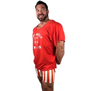 Men's Red Rag Top Bodybuilding Pump Cover Tapered Gym Training - Etsy