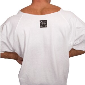 Men's White Rag Top Tapered T-shirt Bodybuilding Activewear Exercise ...