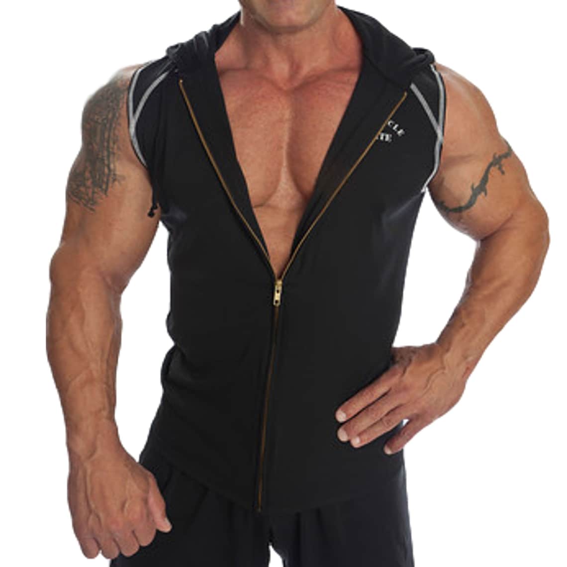 Mens Sleeveless Muscle Hoodie Bodybuilding Exercise Gym Etsy