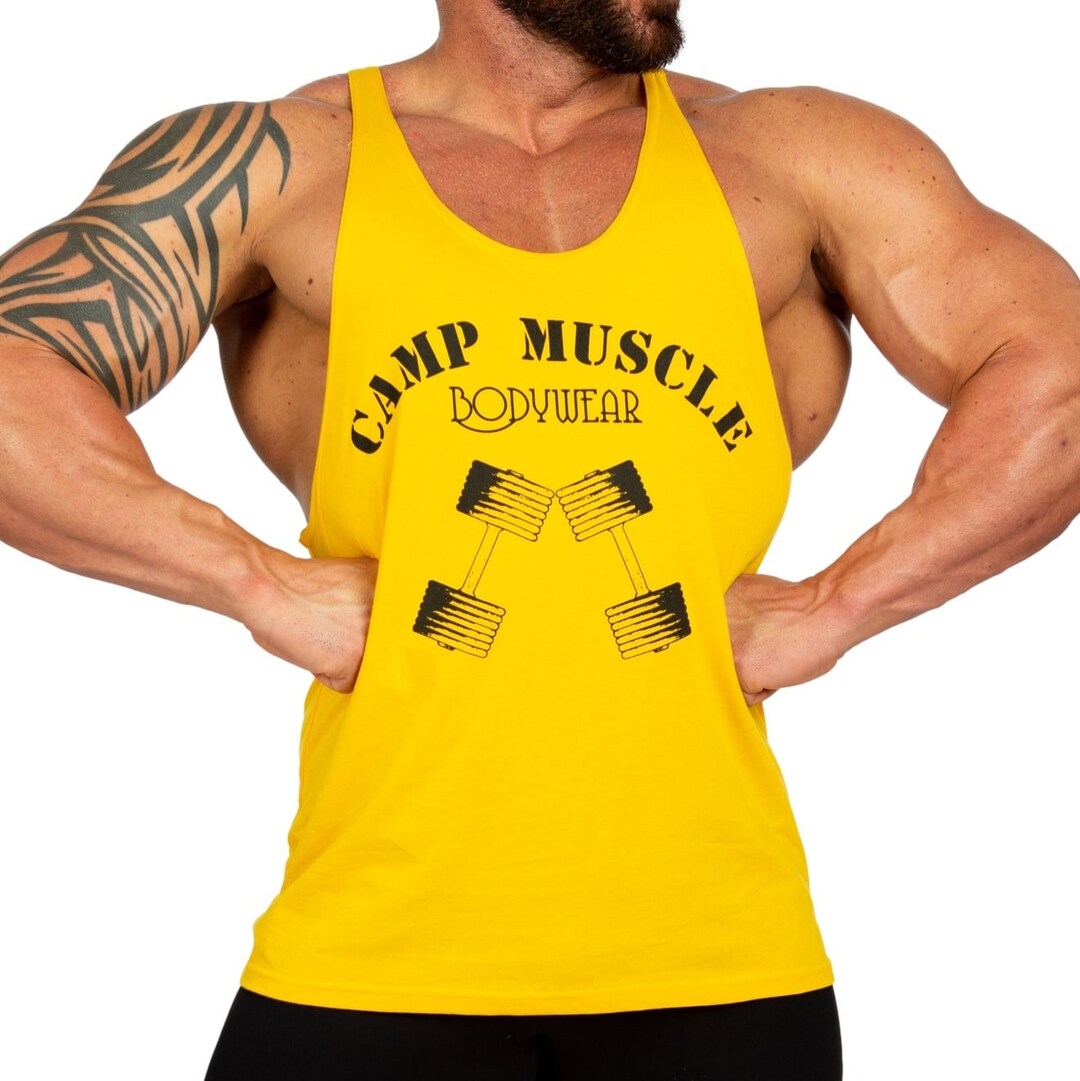 Mens Stringer Tank Bodybuilding Exercise Activewear Training Gym ...