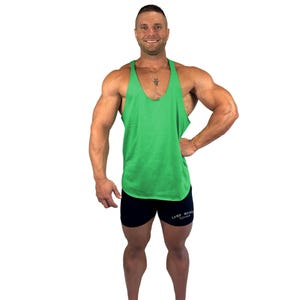 Men’s Kelly Green Extreme Stringer Tank Bodybuilding Exercise Training ...
