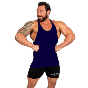 Men’s Cotton Stringer Tank Bodybuilding Exercise Training Activewear ...