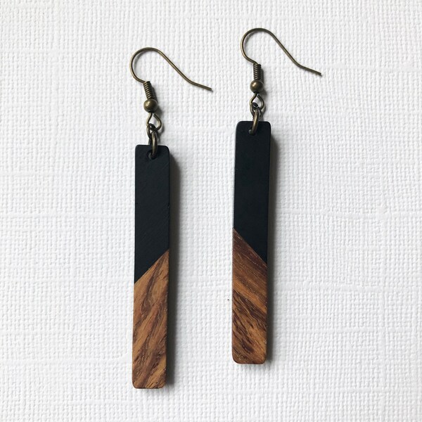 Wood Resin Earrings - Etsy