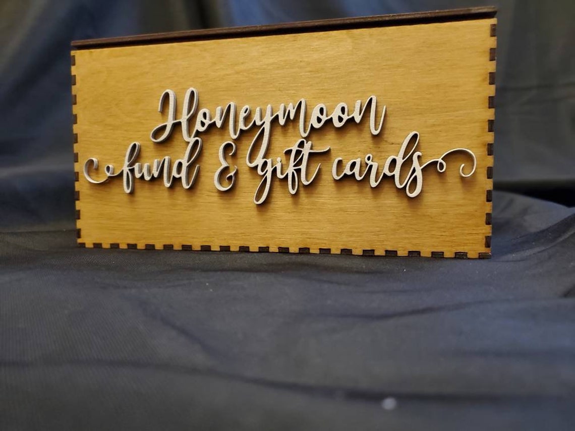 Wooden Personalized Gift Card Box Card Box W/ 3D Customized | Etsy