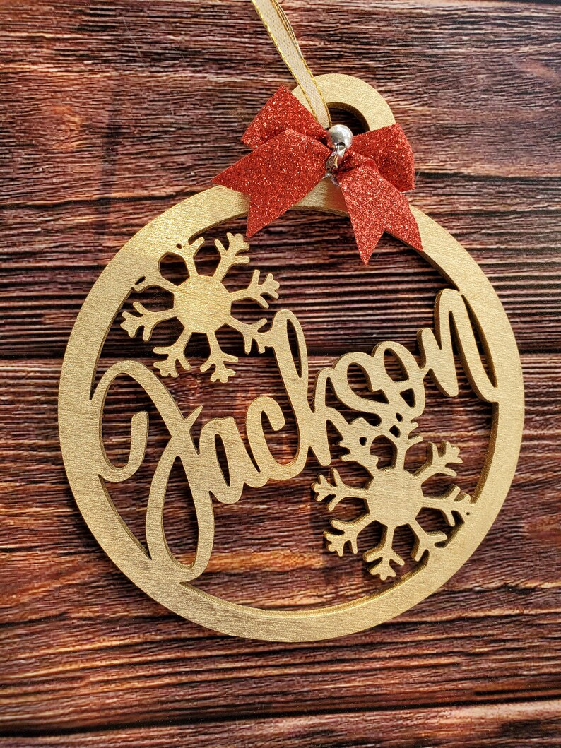 Christmas Tree Ornaments Personalized Wooden Name Ornaments - Etsy