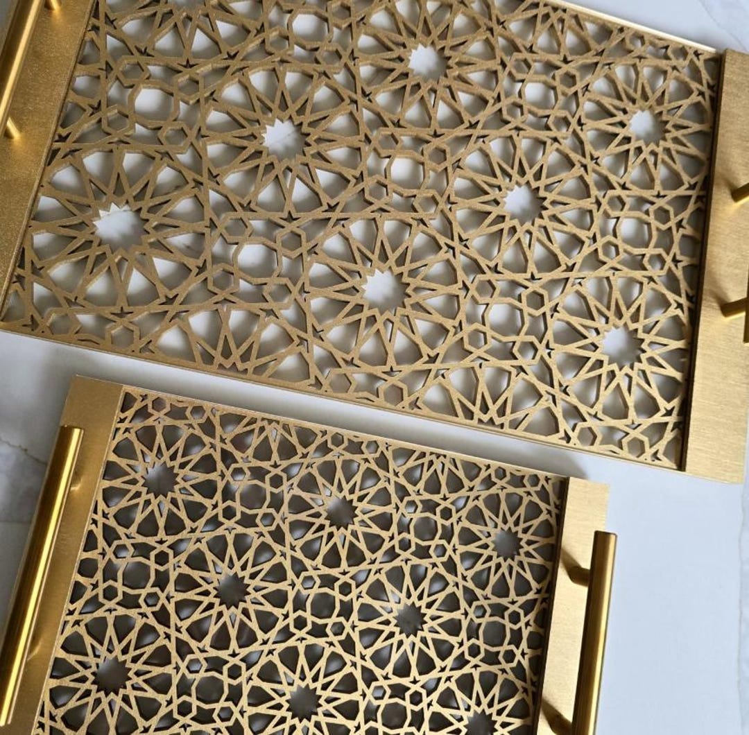 Islamic Pattern Tray-tray With Handles-modern Tray-ramadan-eid Kajoor ...