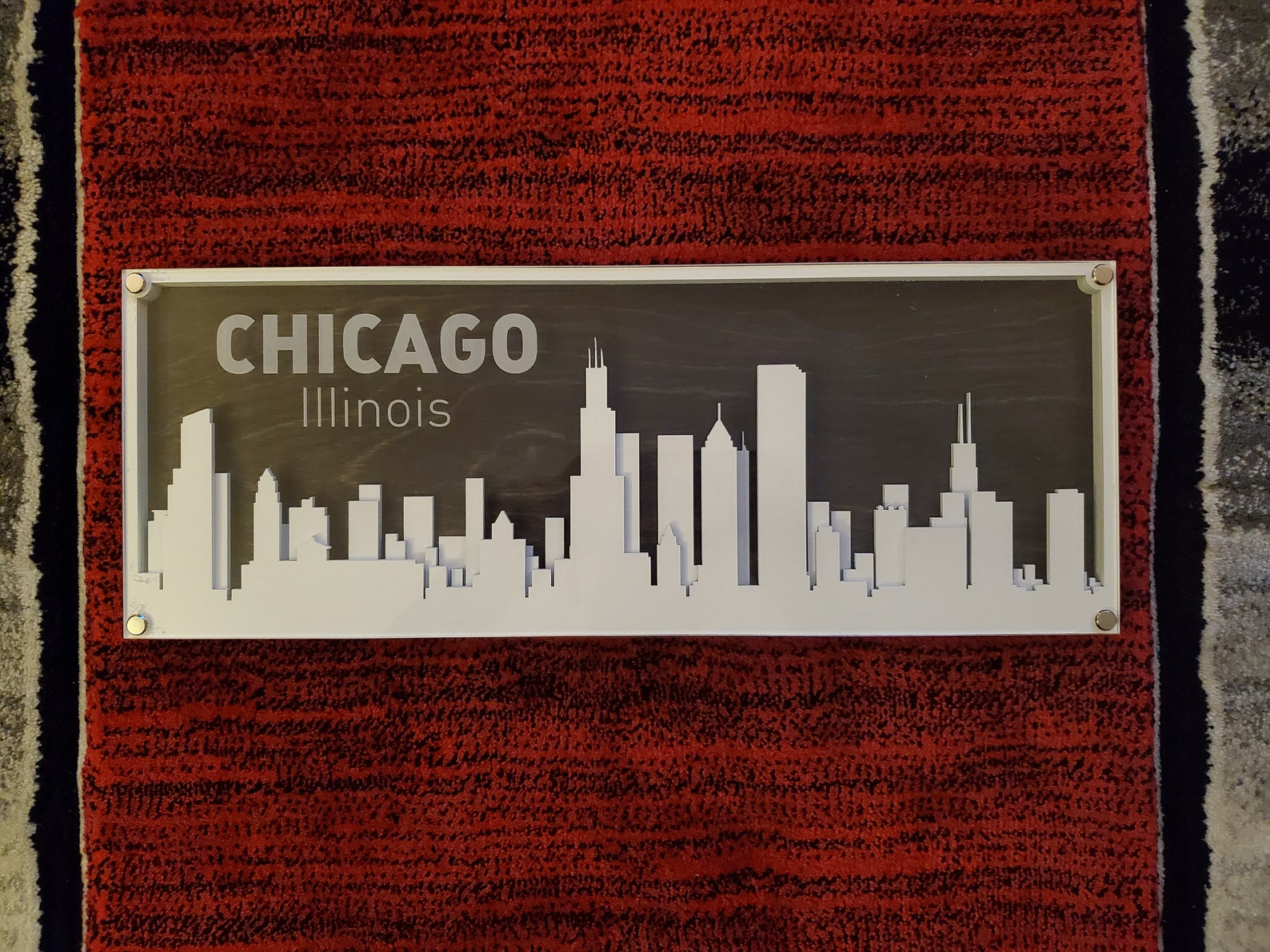 Chicago City Skyline Layered Wall Decor With Acrylic Panel - Etsy