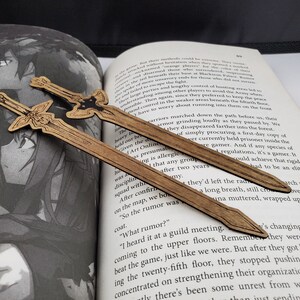 Fantasy Swords Bookmark Set - Two Golden Finished Wood Veneer Sword ...