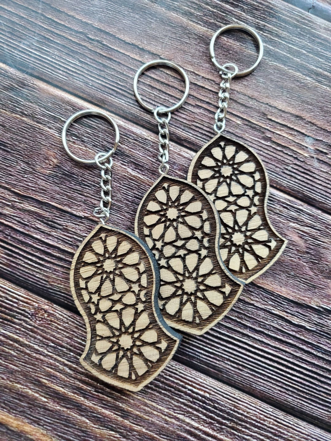 Islamic Prophet Sandal Key Chain - Real Walnut Wood With Islamic ...