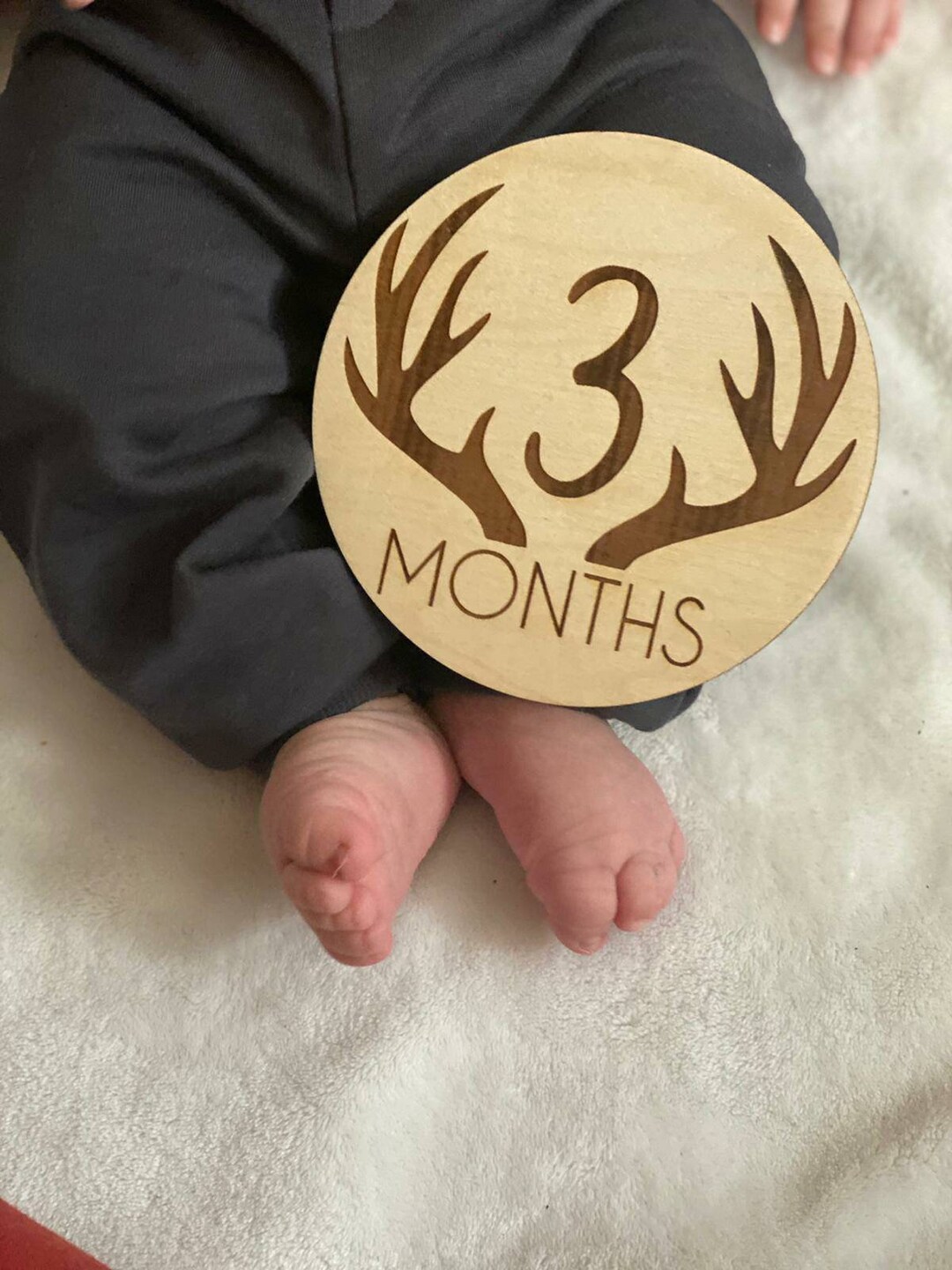 Beautiful Wooden Engraved Milstone Card-milestone Baby Round - Etsy