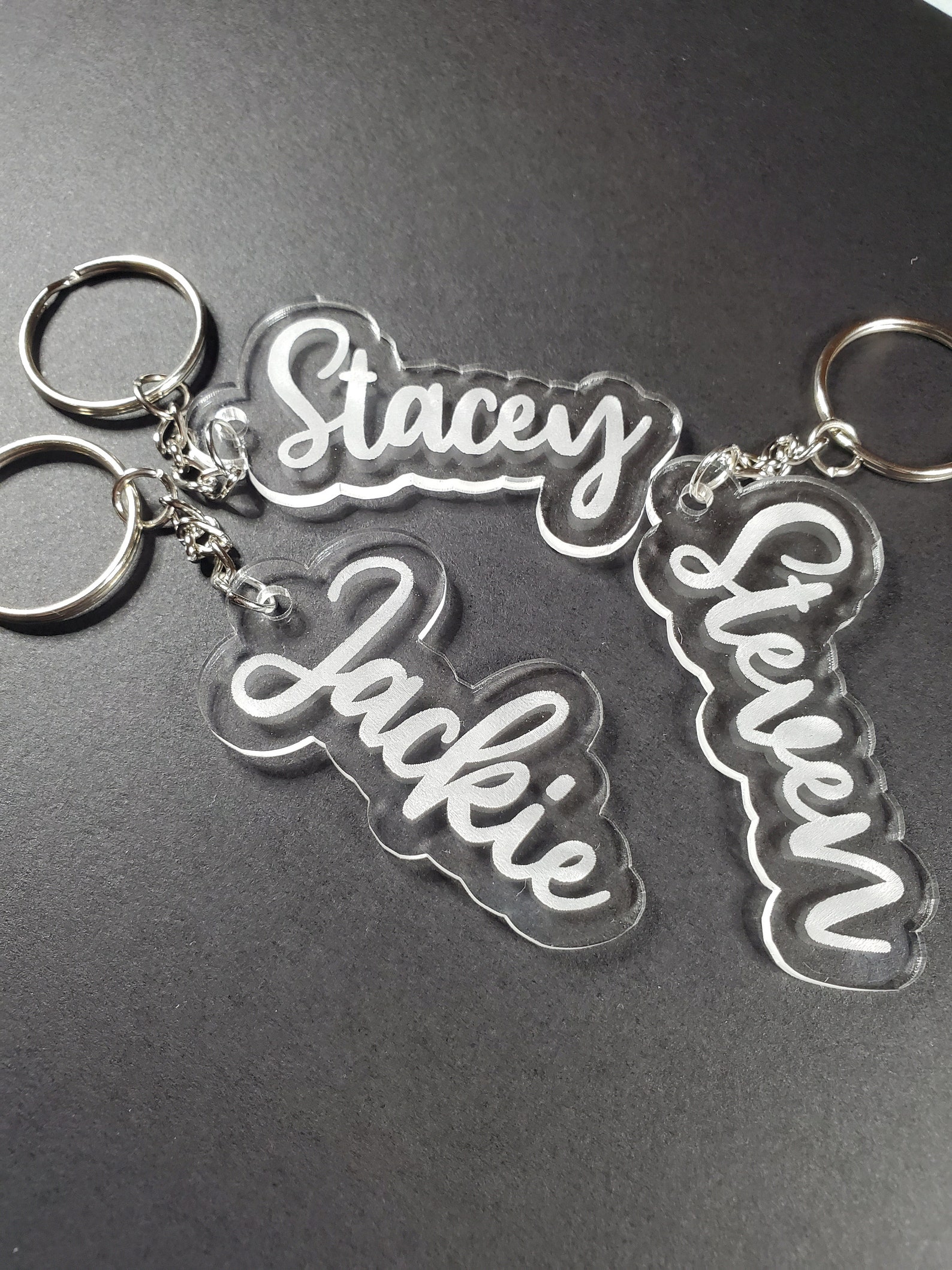 Personalized Acrylic Name Key Chain Name Keyrings - Etsy