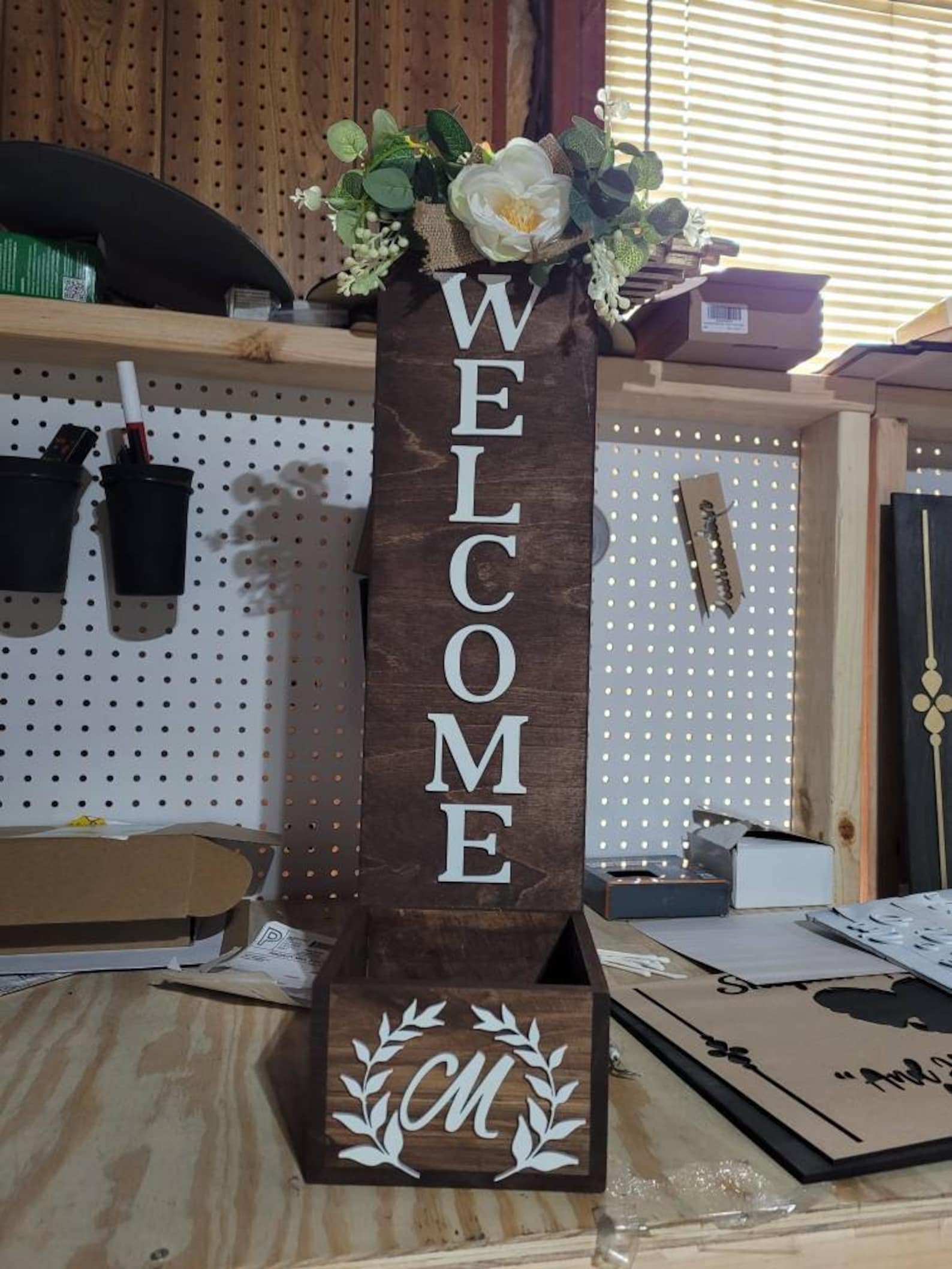 Beautiful Porch Sign With Planter Box-plant - Etsy