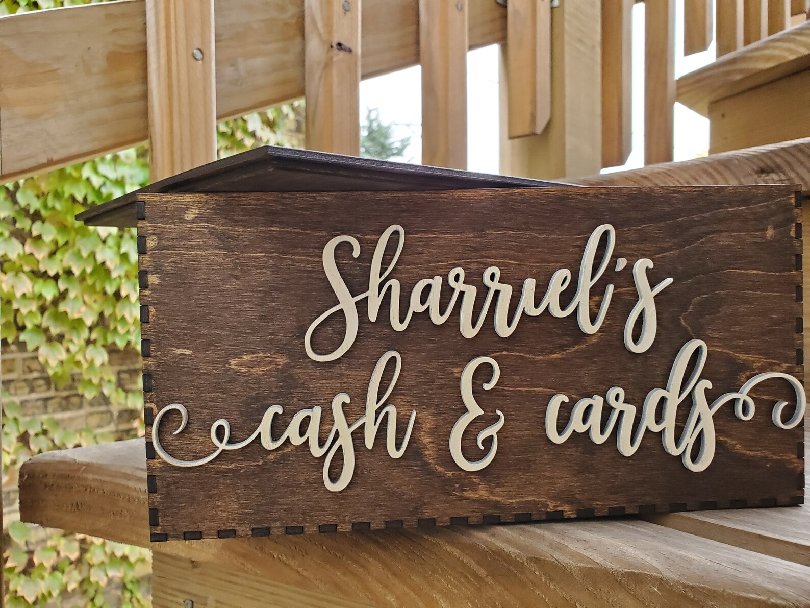 Wooden Personalized Gift Card Box Card Box W/ 3D Customized - Etsy