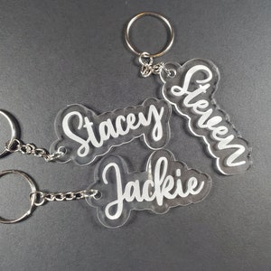 Personalized Acrylic Name Key Chain - Name Keyrings - Etsy