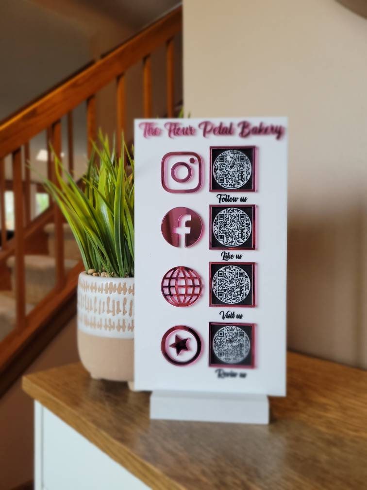 QR Sign-social Sign-acrylic Sign-social Sign - Etsy