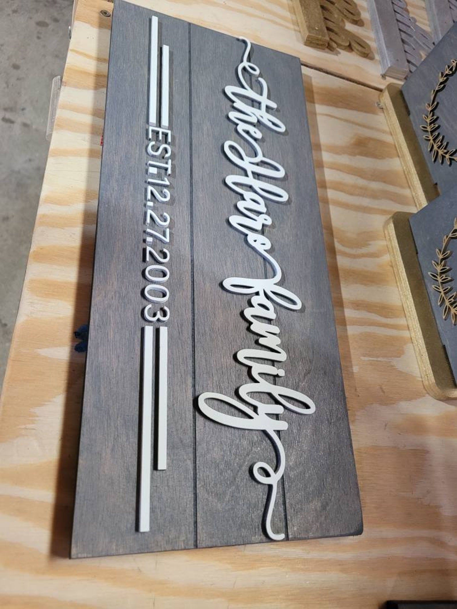 Personalized Family Name Wall Plaque Customize Finish and | Etsy