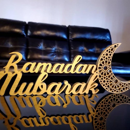 Eid Mubarak Wood Table Stand Gold or Silver Eid Mubarak - Etsy