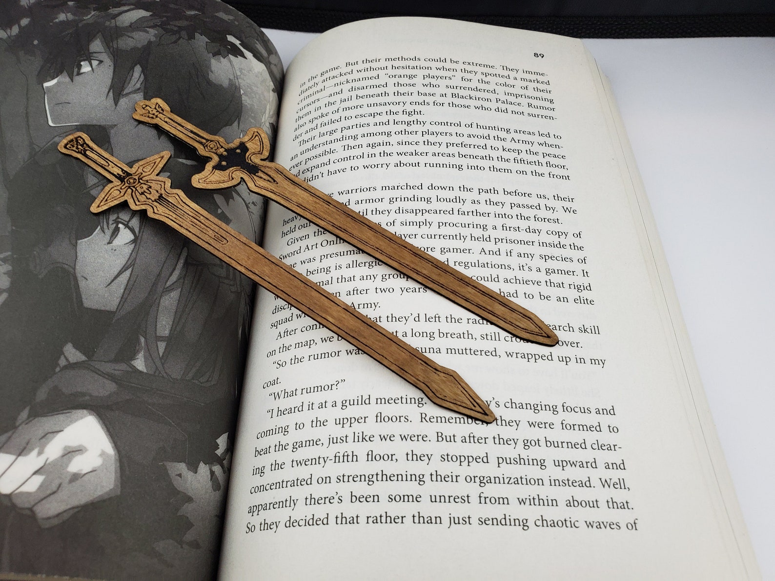 Fantasy Swords Bookmark Set - Two Golden Finished Wood Veneer Sword ...