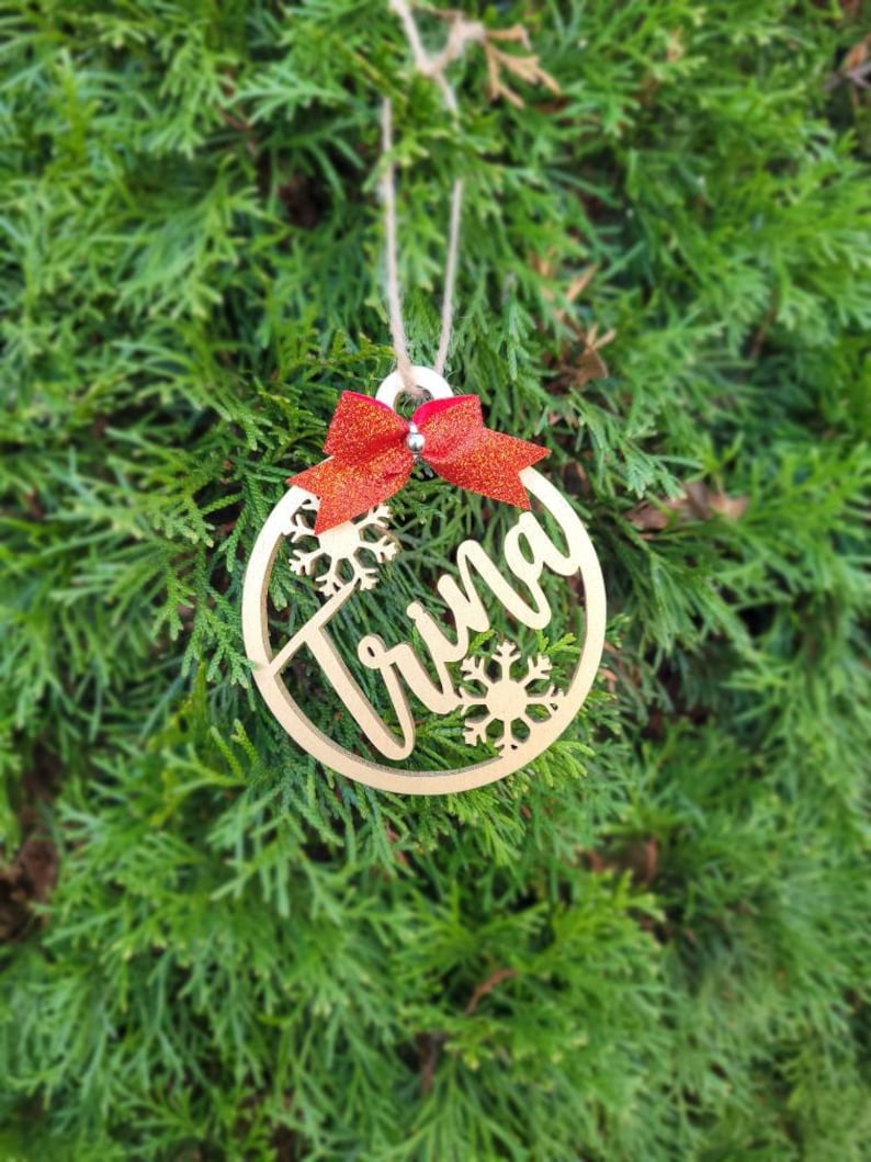 Christmas Tree Ornaments Personalized Wooden Name Ornaments - Etsy