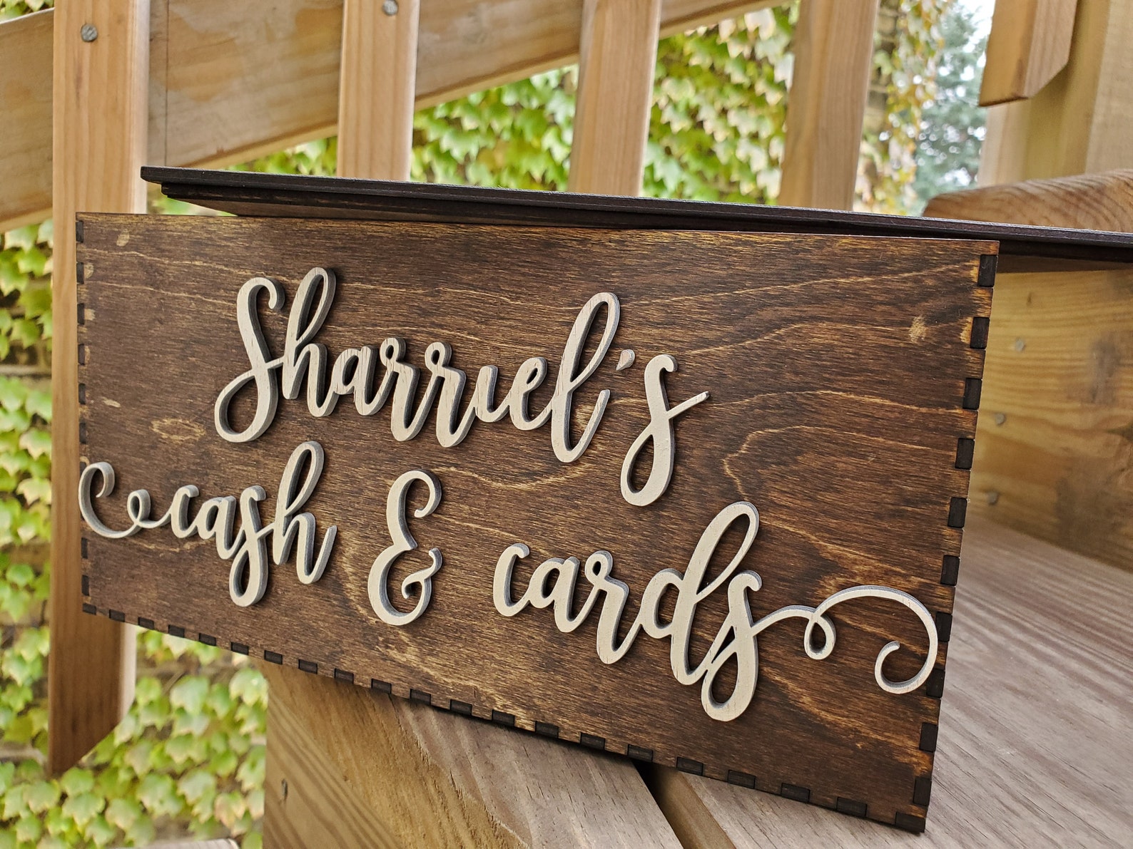 Wooden Personalized Gift Card Box Card Box W/ 3D Customized - Etsy