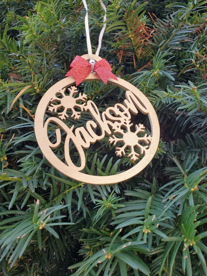 Christmas Tree Ornaments Personalized Wooden Name Ornaments - Etsy