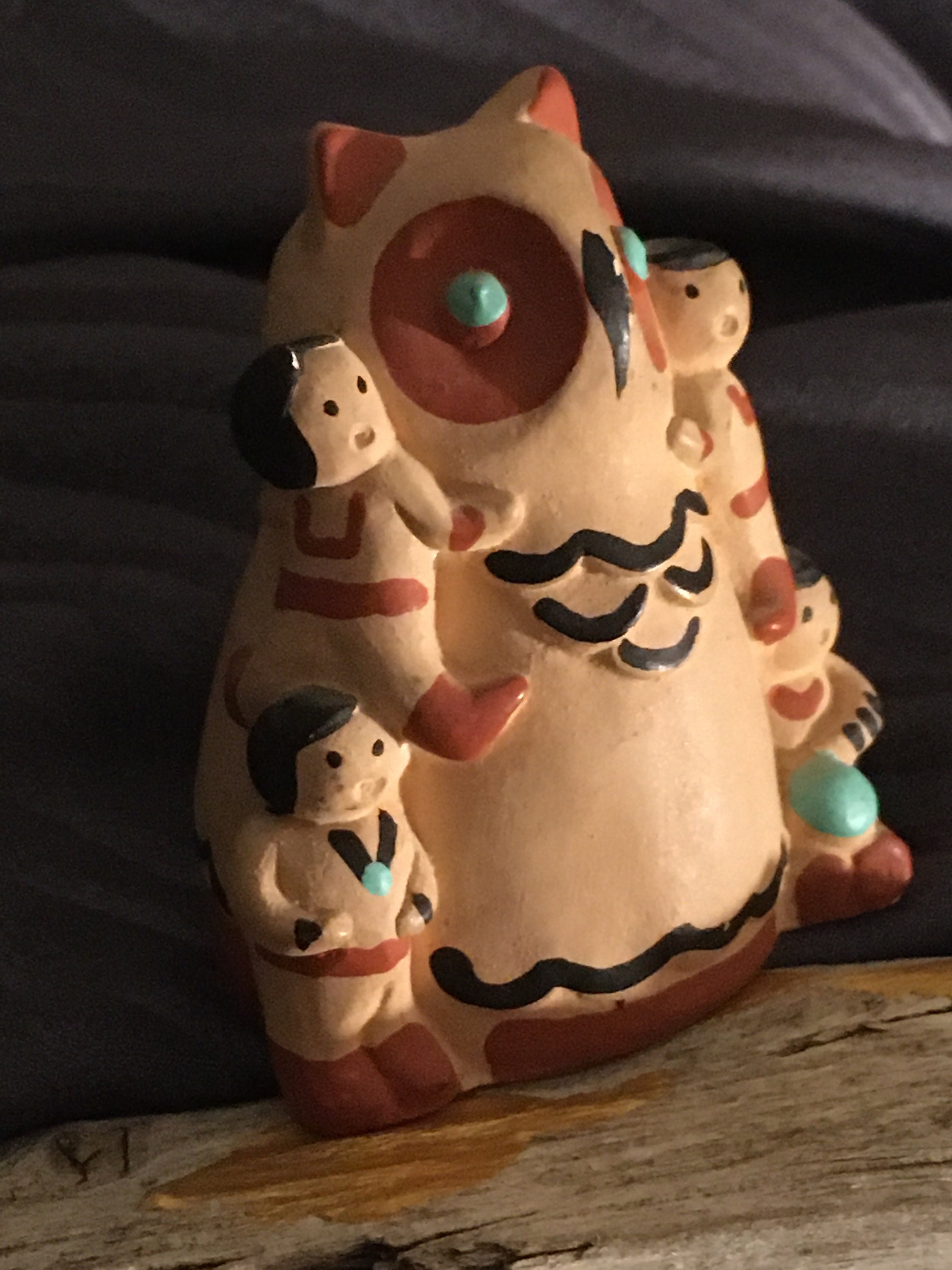 Pueblo Clay Storyteller Owl Mother and Children Vintage Ceramic ...