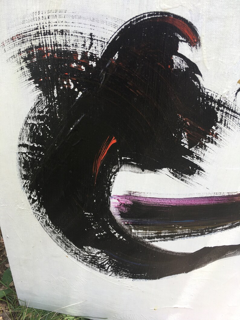 Sumi-e Painting Color in Acrylic on Board 20x30 PHOENIX RISING Handmade ...