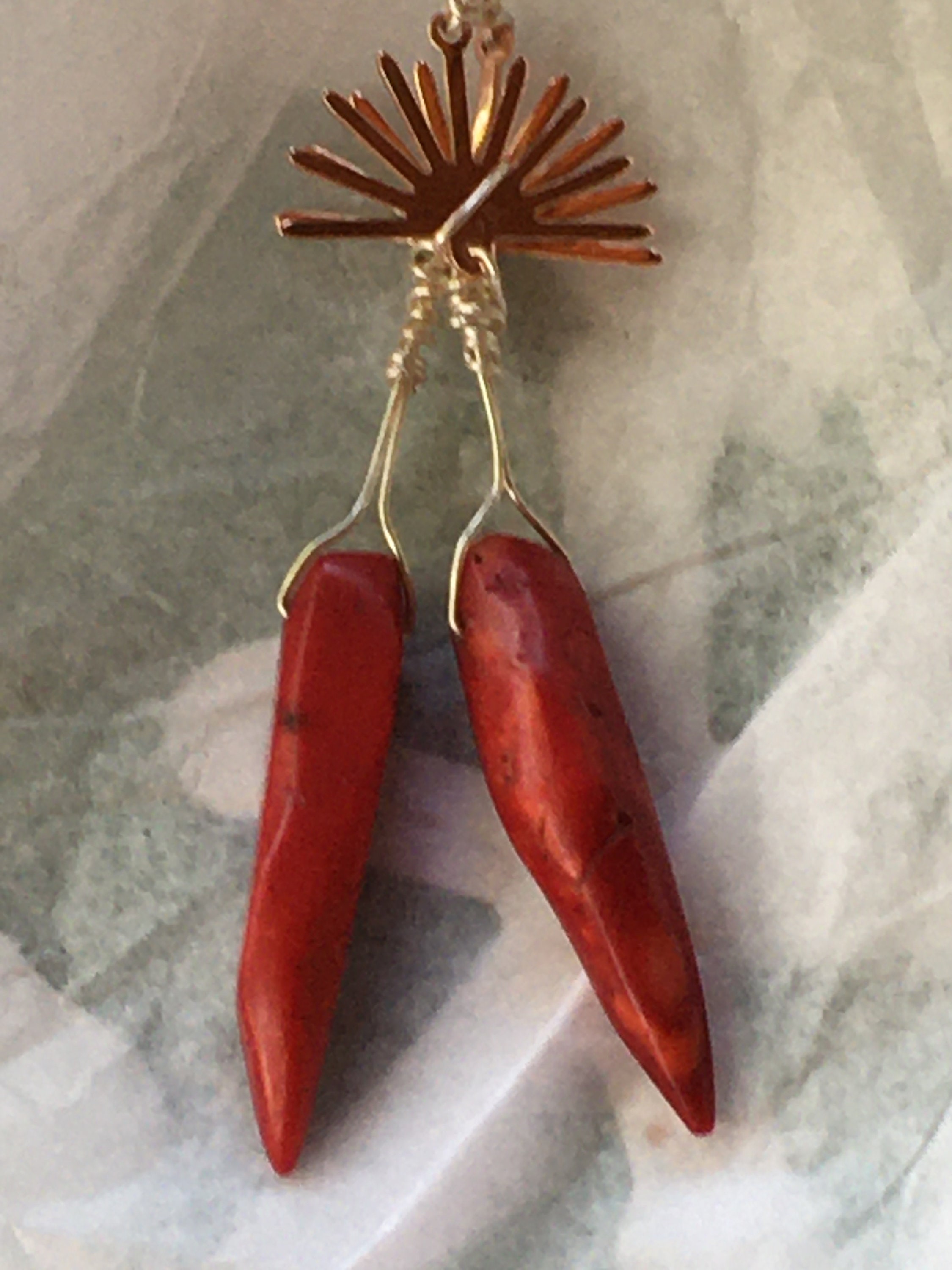 Chili Roasting Season Sunburst Chili Pepper Ristra 4' Dangle Earrings ...