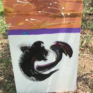 Sumi-e Painting Color in Acrylic on Board 20"x30" PHOENIX RISING ...