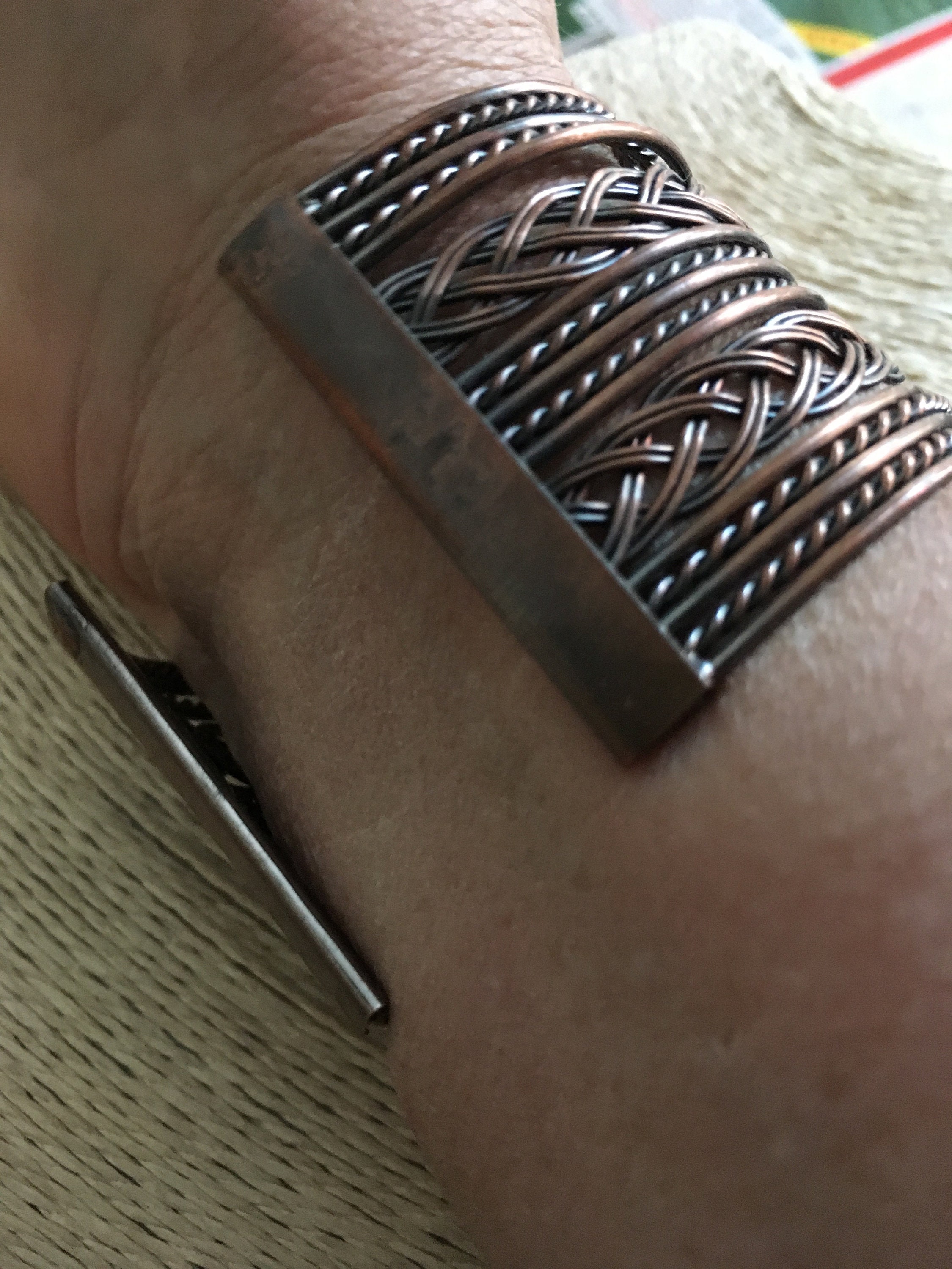 Wide Cuff Braided Copper Vintage Southwest Unisex Cuff Bracelet Bangle ...
