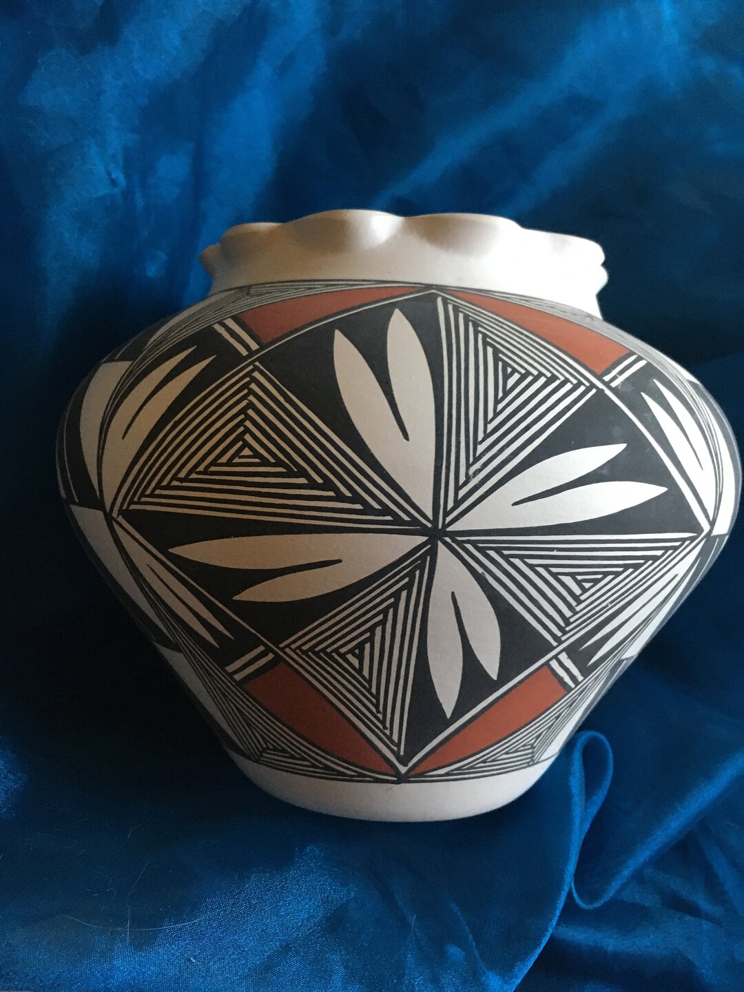 Large Super Rare Laguna Pottery Southwest Acoma Pueblo 6" Mid-size Bowl ...