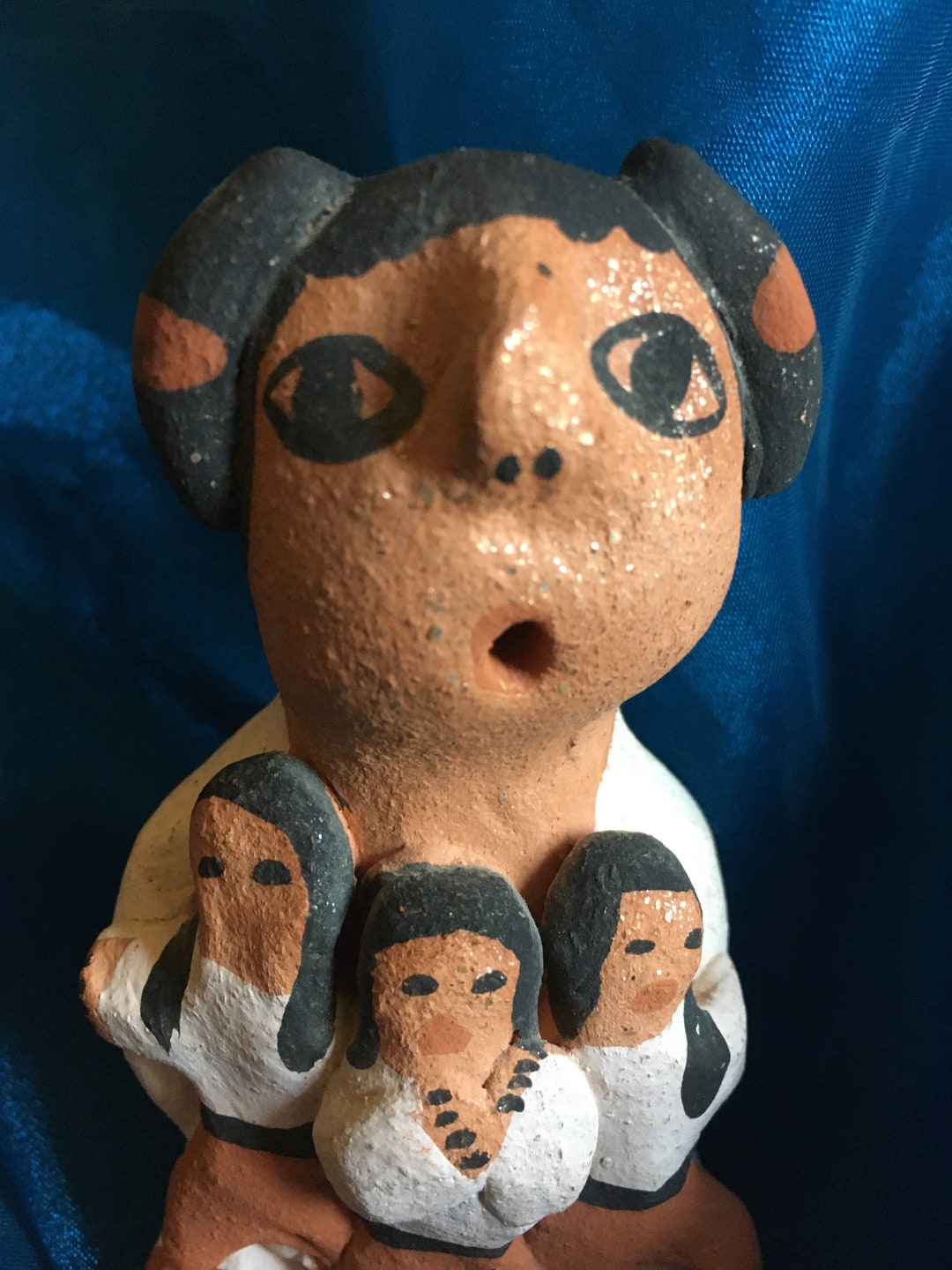 Pueblo Clay Storyteller 3 Children Cloud Clan Vintage Mid-century ...