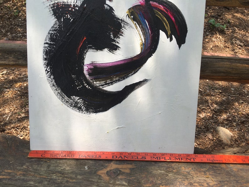 Sumi-e Painting Color in Acrylic on Board 20x30 PHOENIX RISING Handmade ...