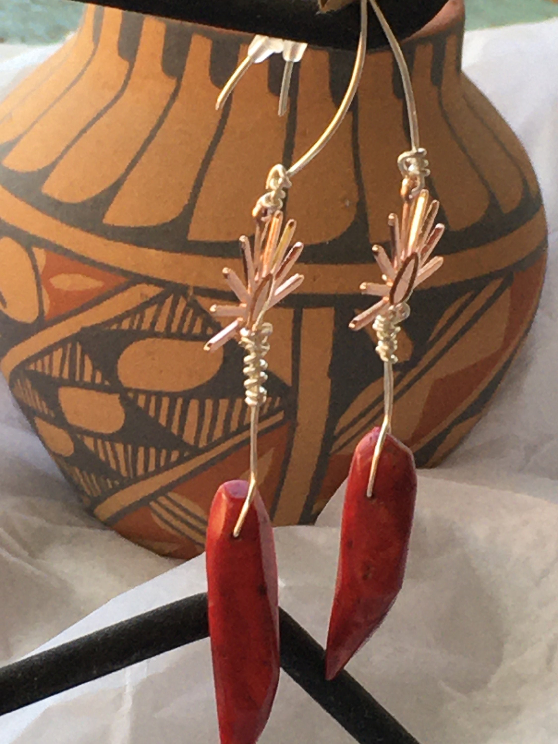 Chili Roasting Season Sunburst Chili Pepper Ristra 4' Dangle Earrings ...