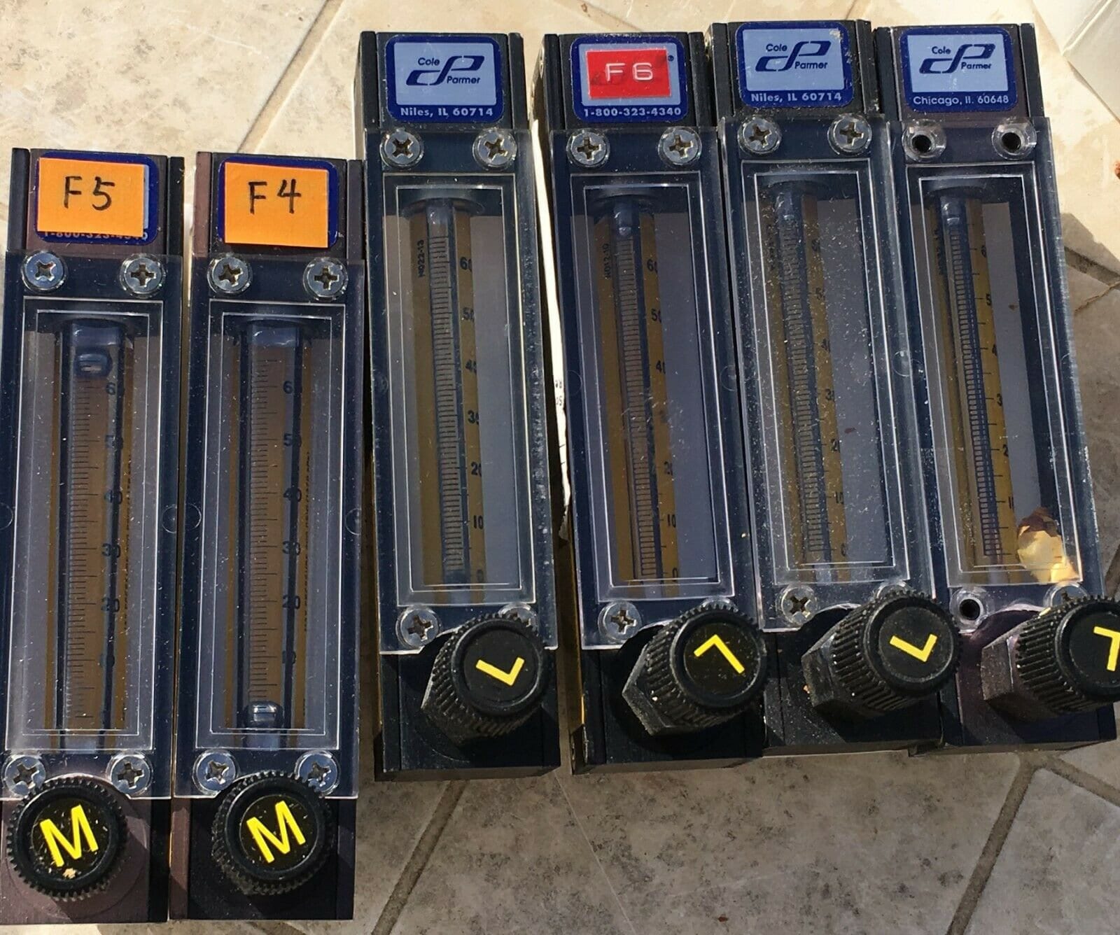 Cole Palmer Flow Meter Used Low "l" or Medium "m" Flow Options PLUS ...