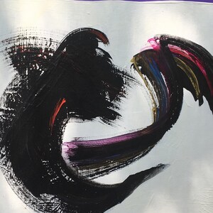Sumi-e Painting Color in Acrylic on Board 20"x30" PHOENIX RISING ...