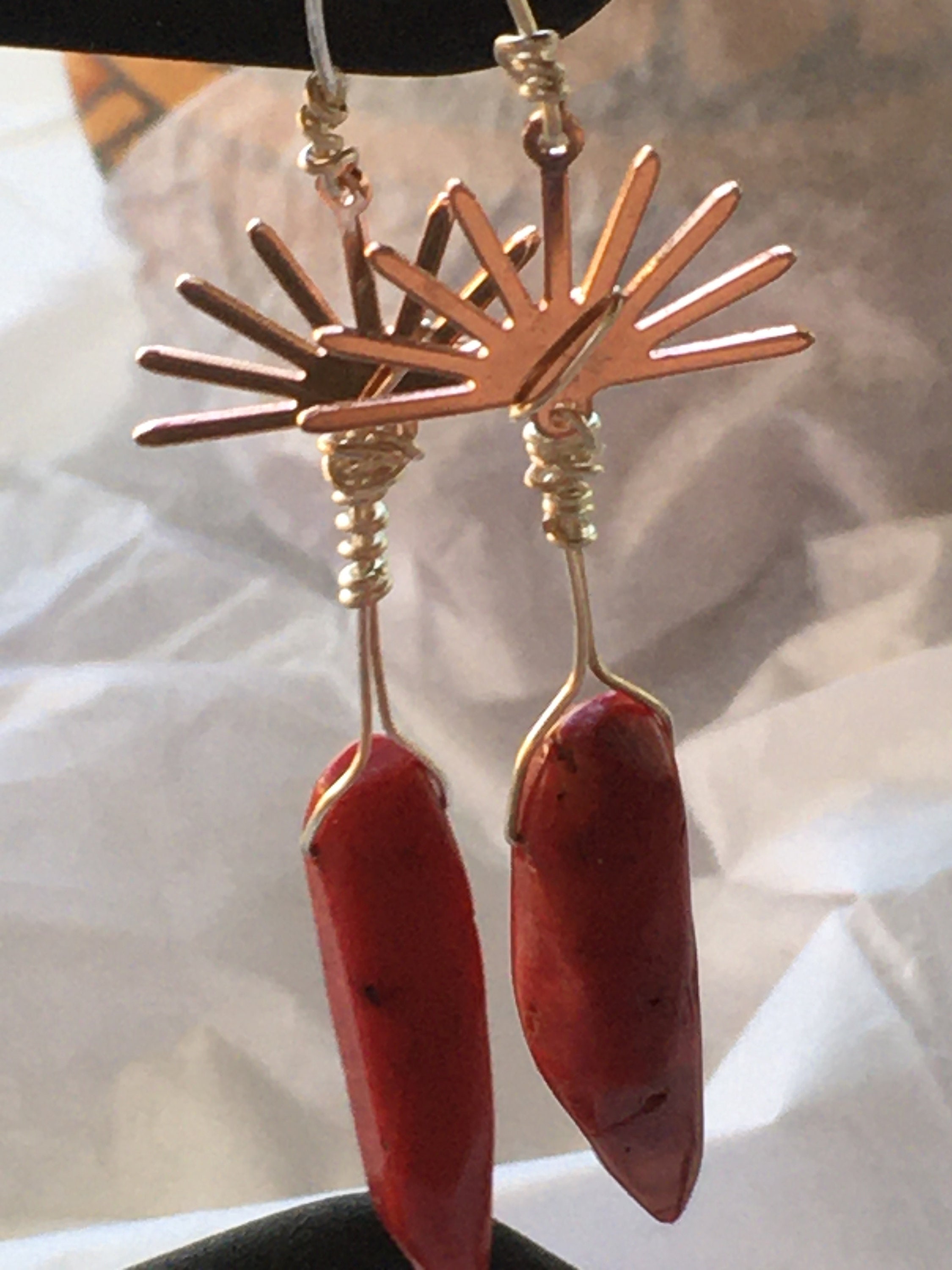 Chili Roasting Season Sunburst Chili Pepper Ristra 4' Dangle Earrings ...